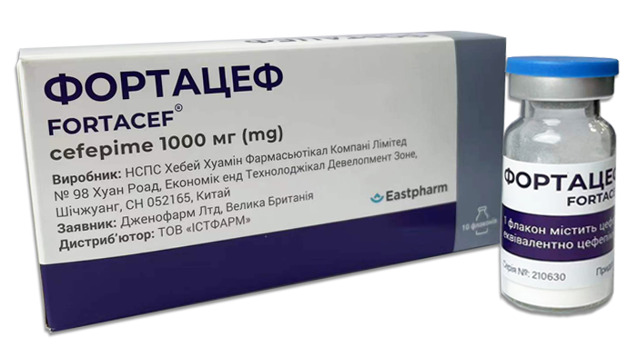 Фортацеф — β‑лактамний цефалоспориновий антибіотик широкого спектра дії ...